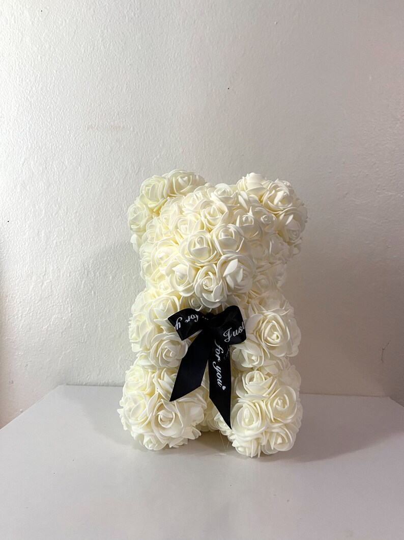 Rose Flower Teddy Bear Bridal Wedding Day Gift Handmade Gift for Her ...