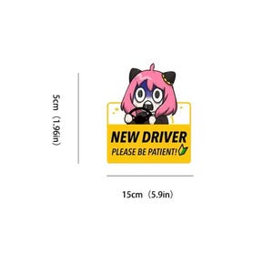 Anime Girl Car Bumper Sticker for Nervous New Drivers Waterproof Vinyl ...