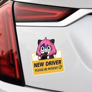 Anime Girl Car Bumper Sticker for Nervous New Drivers Waterproof Vinyl ...