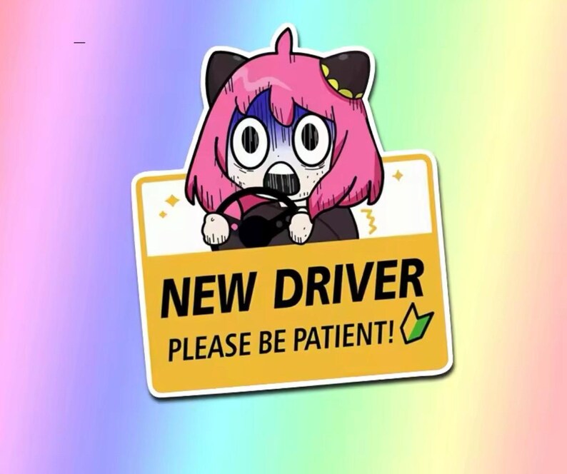 Anime Girl Car Bumper Sticker for Nervous New Drivers Waterproof Vinyl ...