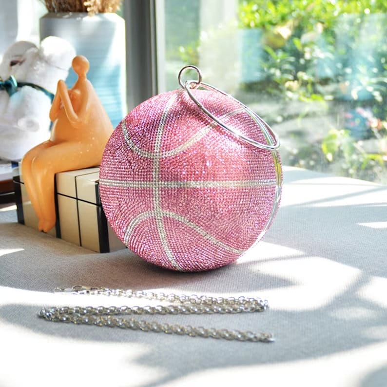 Bling-bling Basketball Evening Clutch, Crystal Basketball Purse, Bling ...