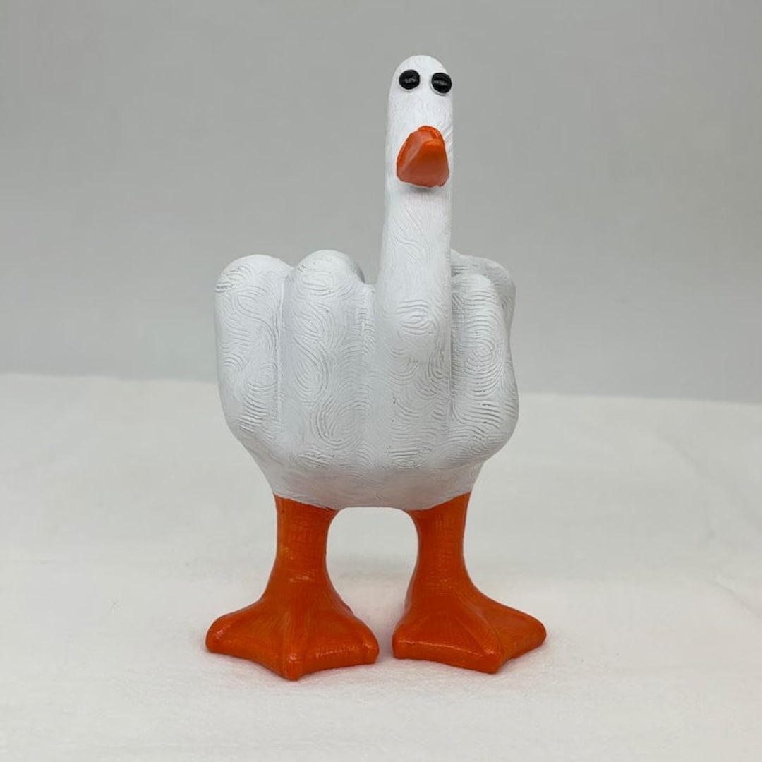 Middle Finger Statue Duck You Resin Statue Meme Decoration Funny Middle ...