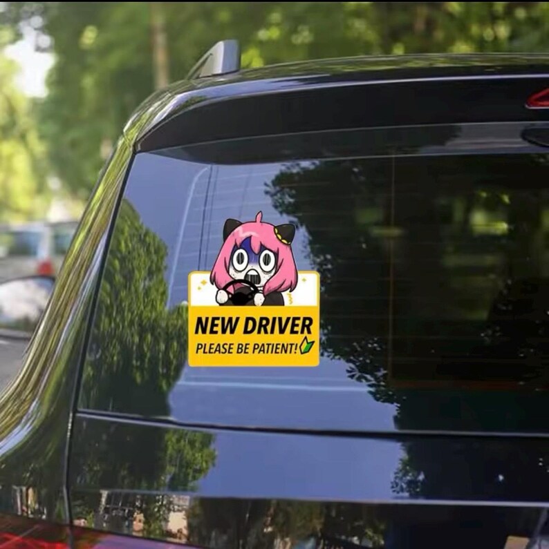 Anime Girl Car Bumper Sticker for Nervous New Drivers Waterproof Vinyl ...