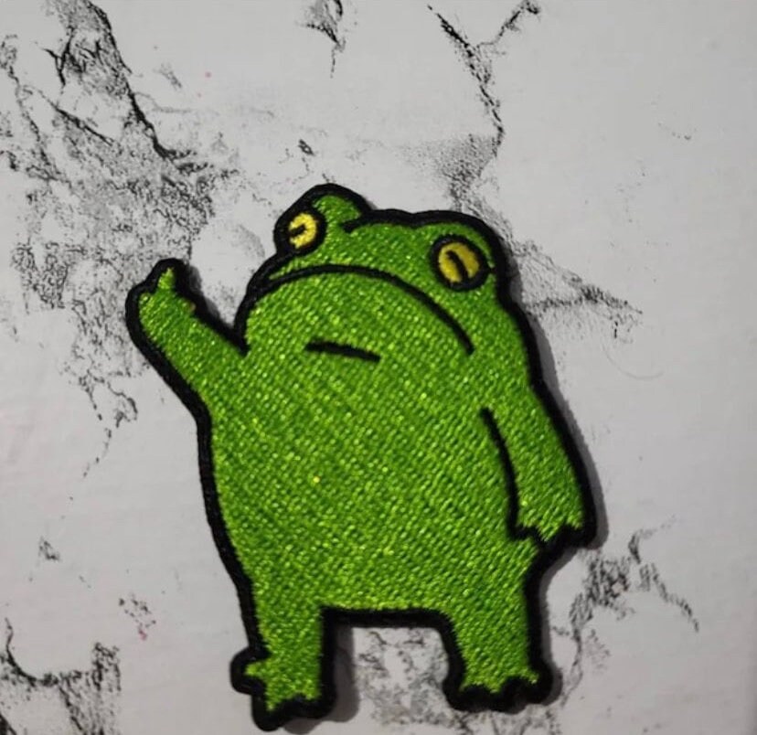 Funny Fck You Frog Attitude Toad Middlefinger Sarcastic Iron on Patch ...