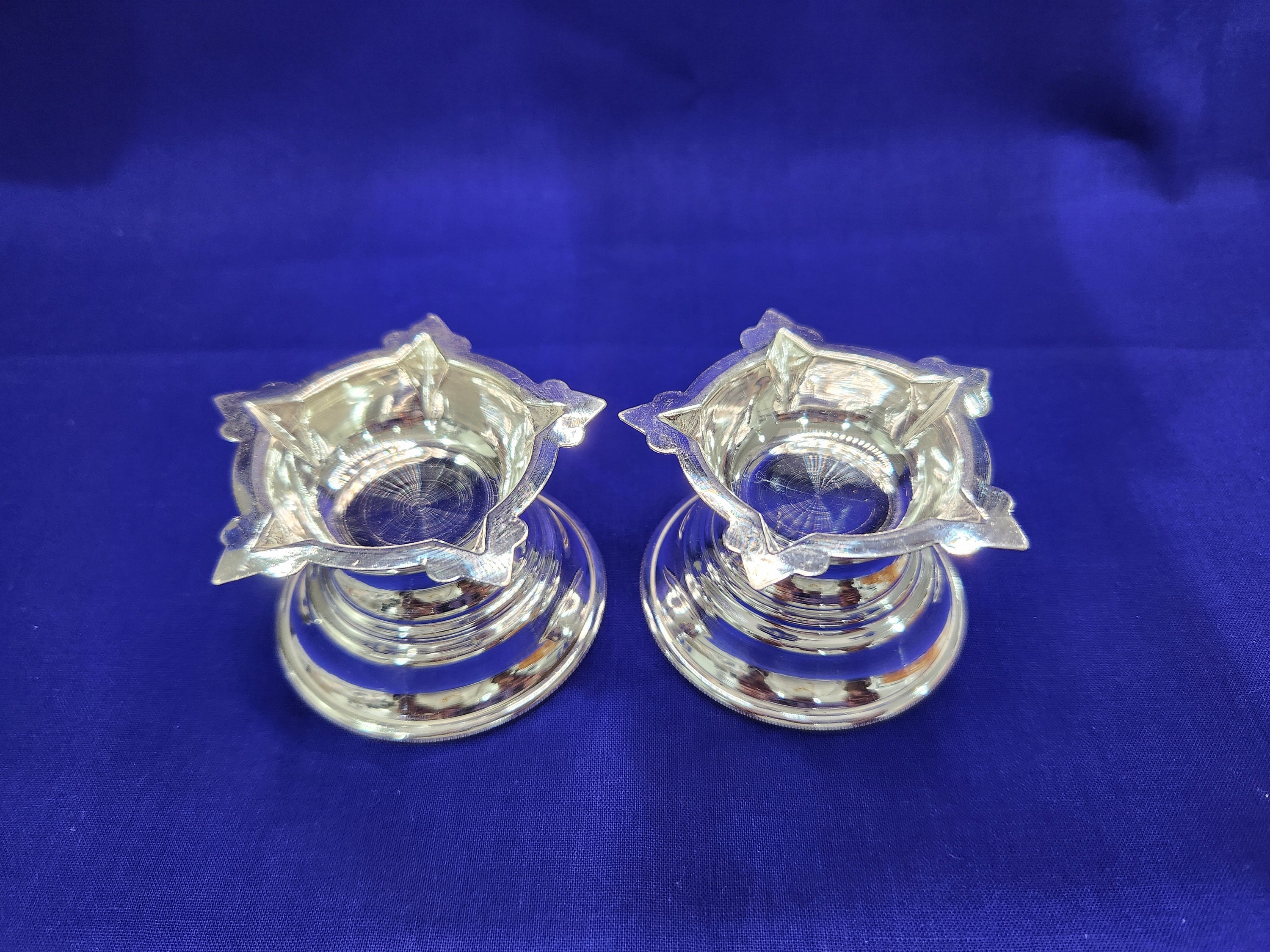 Lamp 92.5 Pure Silver 925 Sterling Silver Small Star Lamp Set / Kuthu ...