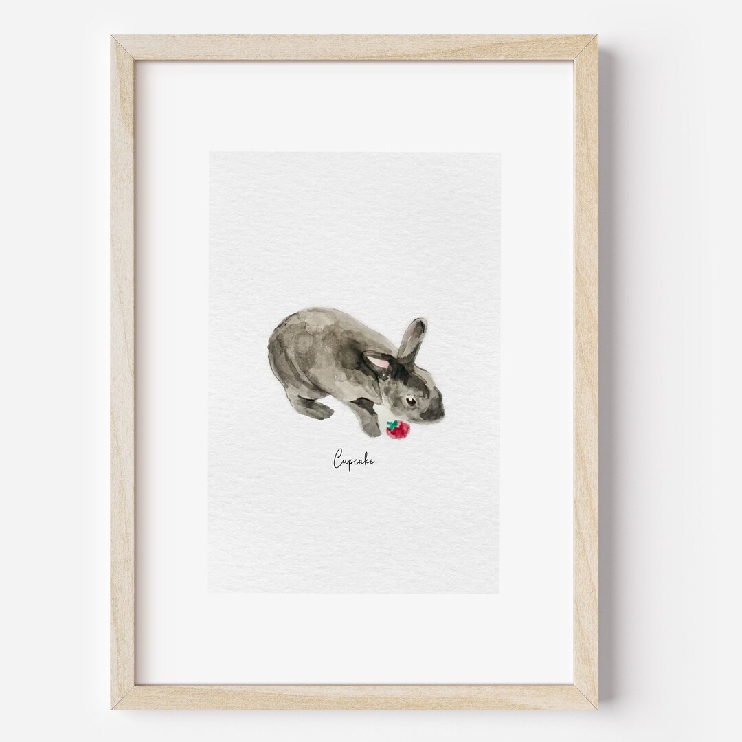 Mini Custom Watercolor Rabbit Portrait, Rabbit Portraits From Photos ...