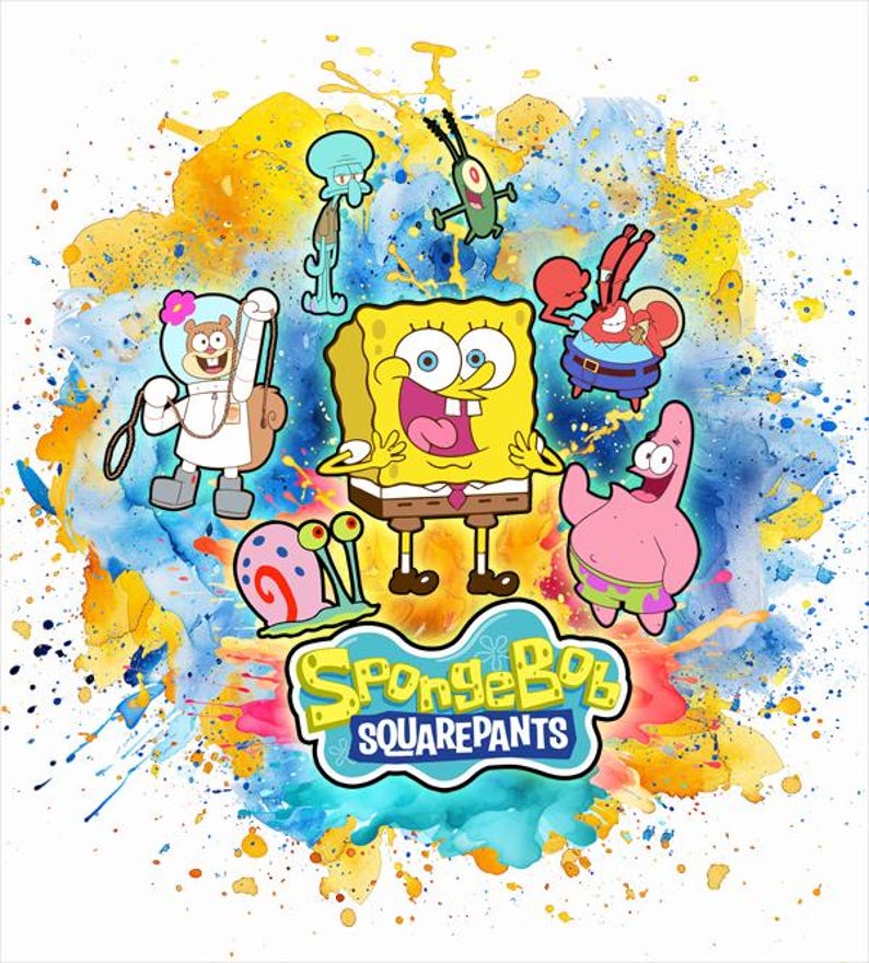 SPONGEBOB SQUAREPANTS Paint Splash Png(s) - Etsy