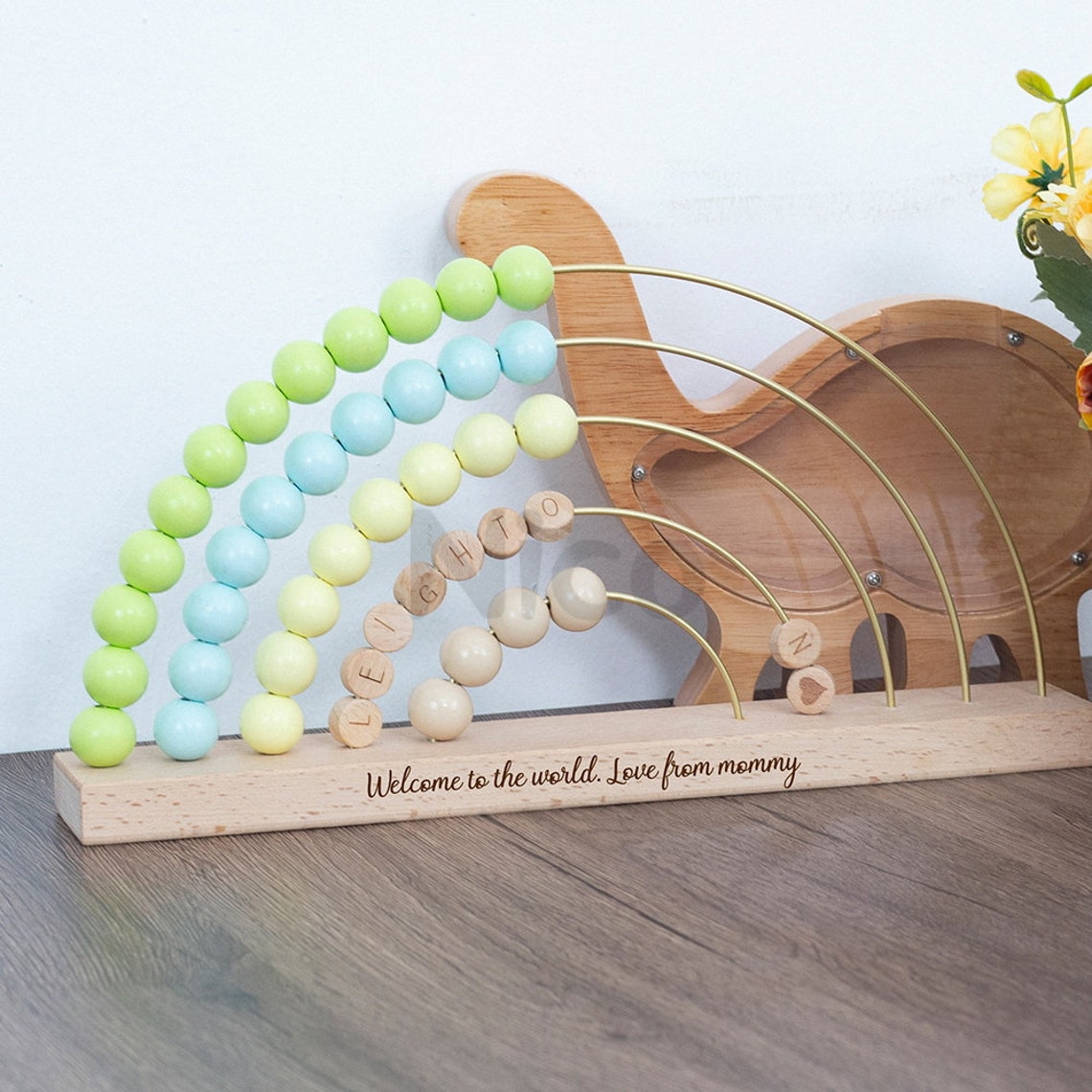 Custom Wooden Rainbow Abacus, Preschool Abacus ,toy Gift for Boys ...