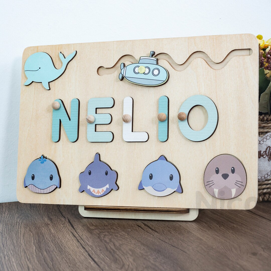 Personalized Name Puzzle With Pegs- Baby Shower-toddlers Name Puzzle ...