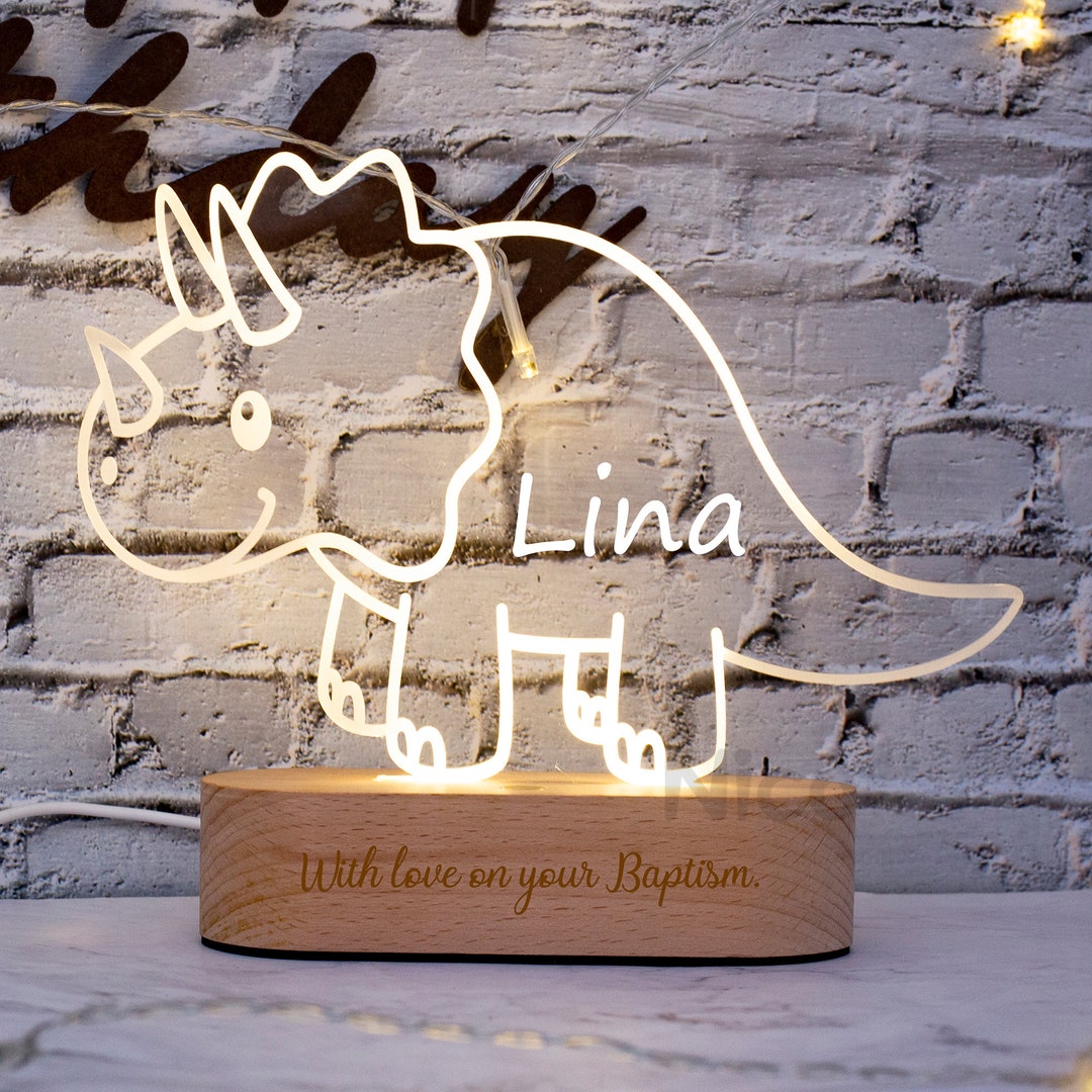 Personalised Name Light | Wooden Light With Kids Name| First Birthday ...