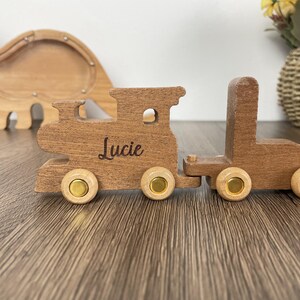 Wooden Train With Name-personalized Train-name Toy-wooden Custom Train ...