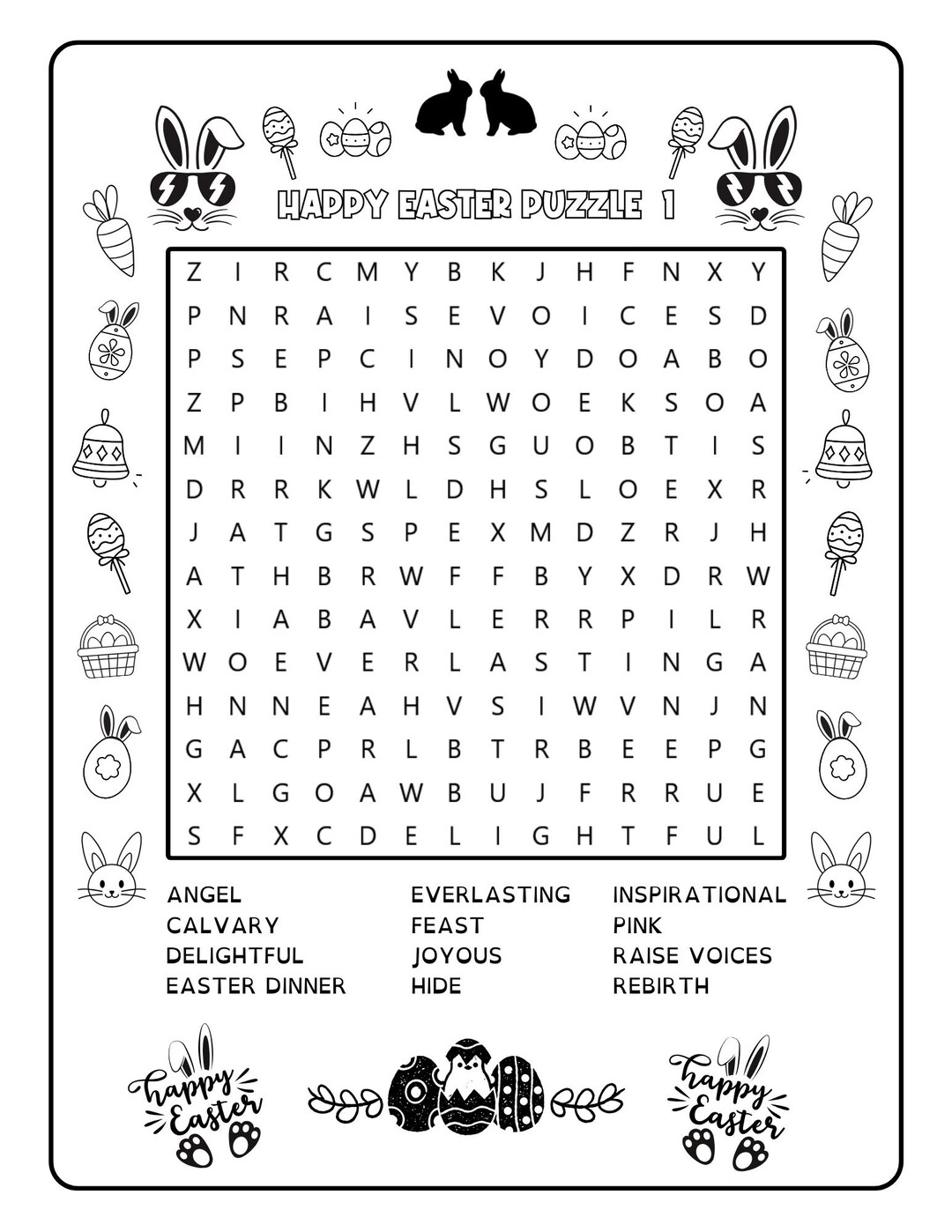 Easter Puzzles & Activities – Coloring, Matching and Word Search ...
