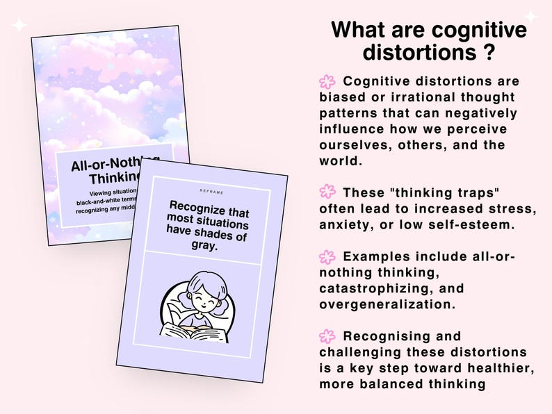 Cognitive Distortion Cards | Unhelpful Thinking Cards | Cognitive ...