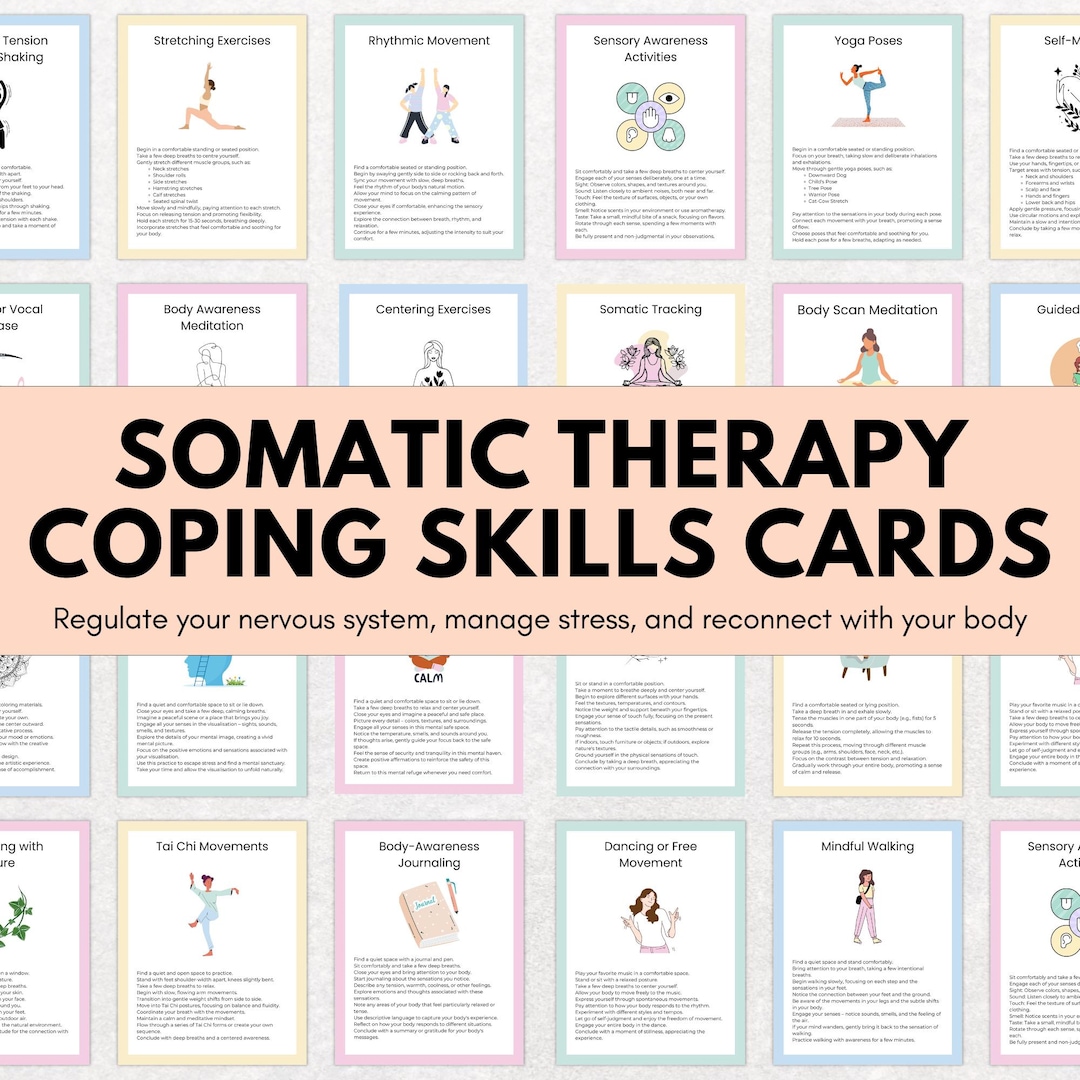 Somatic Therapy Coping Skills Cards: Nervous System Regulation (digital ...