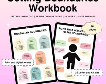 Setting Healthy Boundaries Worksheets - Printable PDF Bundle for Teens ...