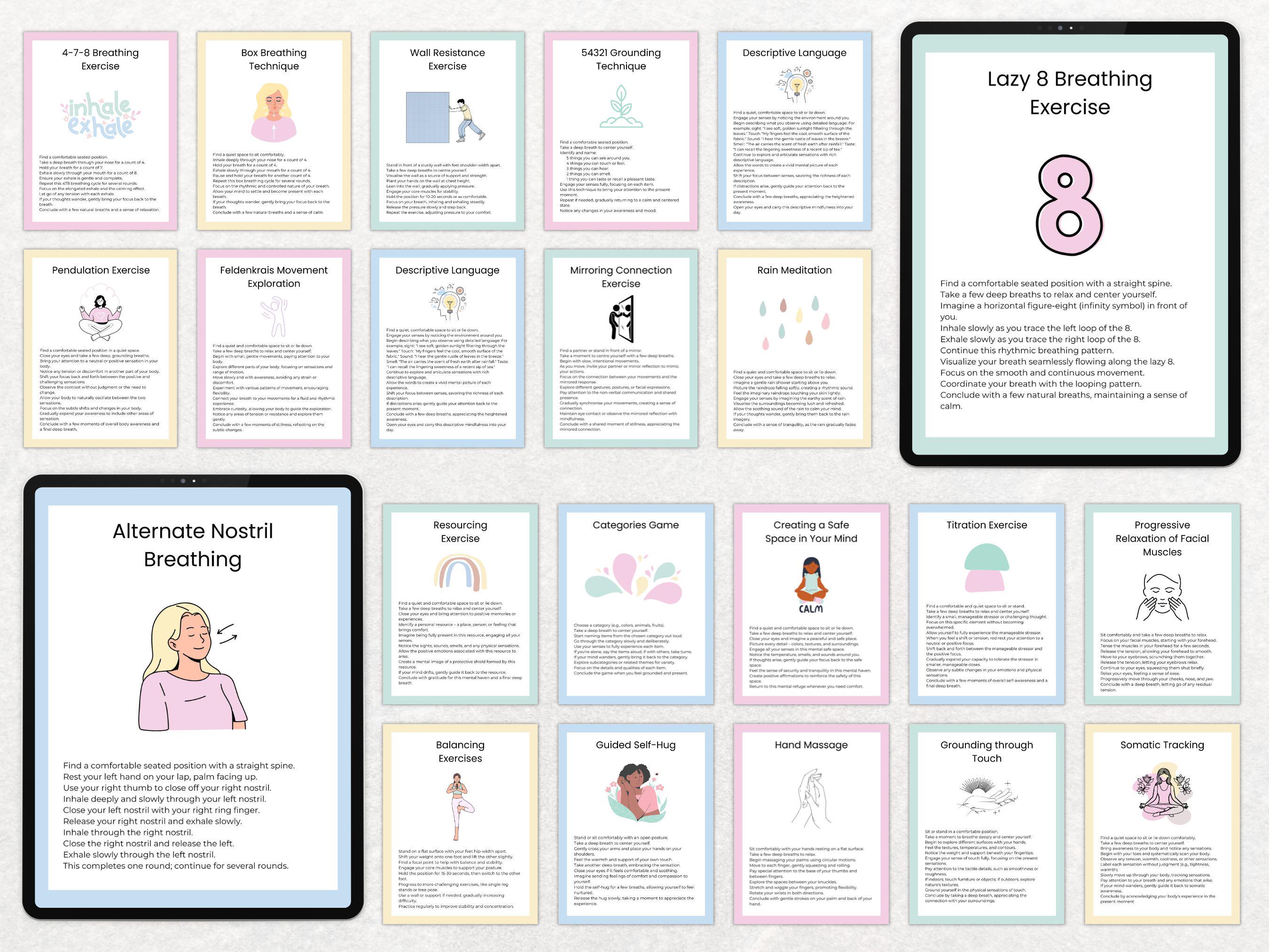 Somatic Therapy Coping Skills Cards: Nervous System Regulation (digital ...