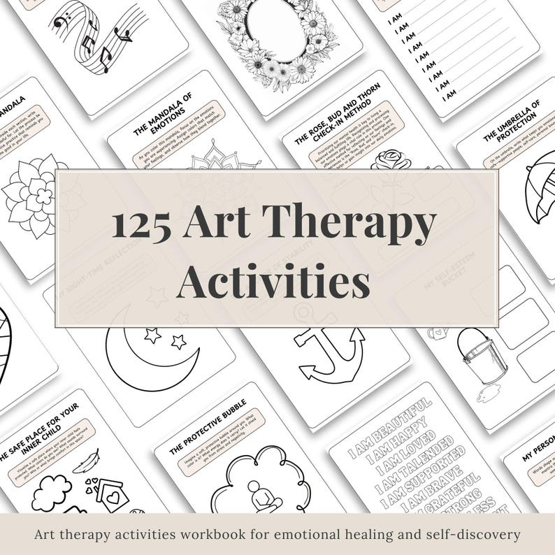 Art Therapy Workbook: 125 Creative Exercises for Emotional Healing (PDF ...