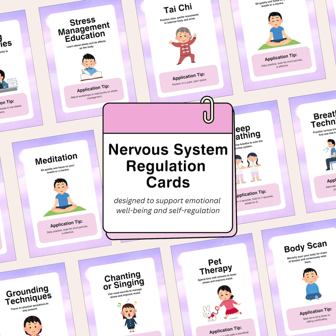 Nervous System Regulation Cards, Coping Skills Cards, Autonomic Nervous ...
