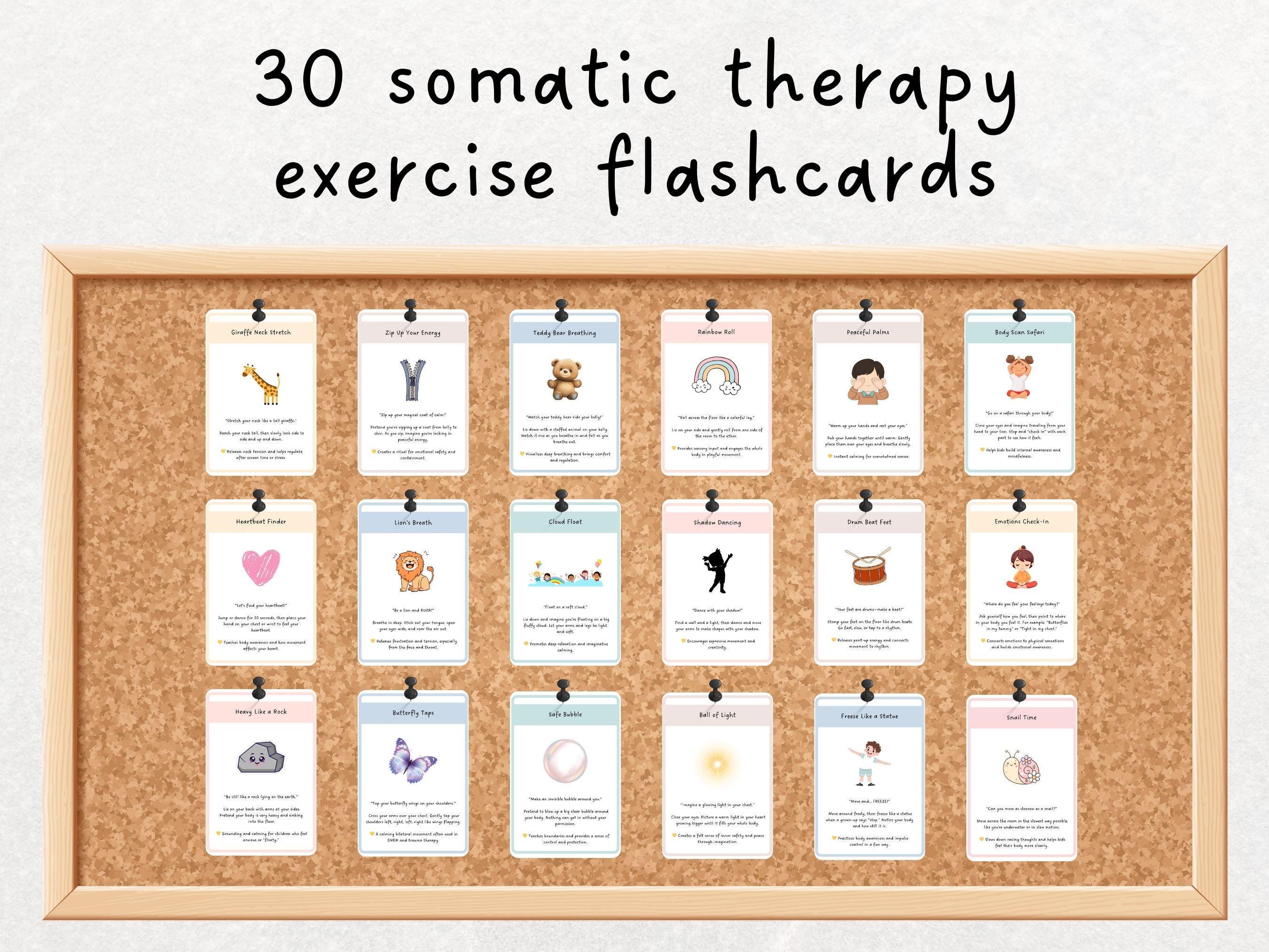 Somatic Therapy for Kids, Coping Skills Cards, Emotional Regulation ...