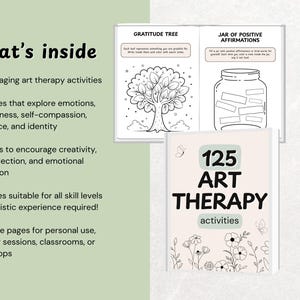 Art Therapy Activities Printable Workbook | 125 Therapeutic Coloring ...