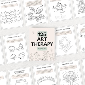 Art Therapy Activities Printable Workbook | 125 Therapeutic Coloring ...