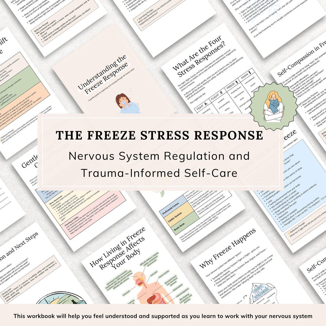 Stress Management Worksheets, Freeze Response Cheat Sheet, Nervous ...