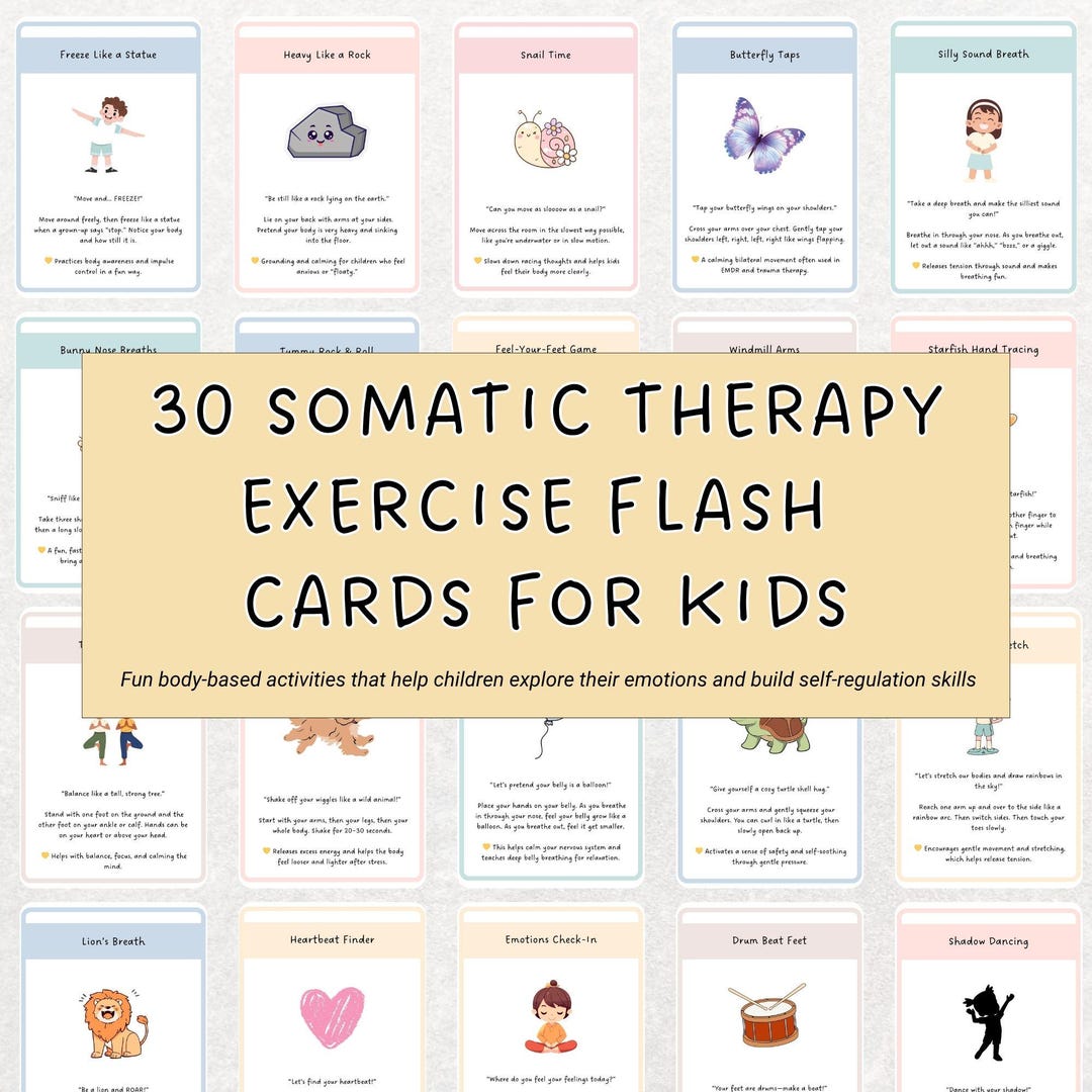 Somatic Therapy Exercise Cards for Kids: Emotional Regulation (PDF ...