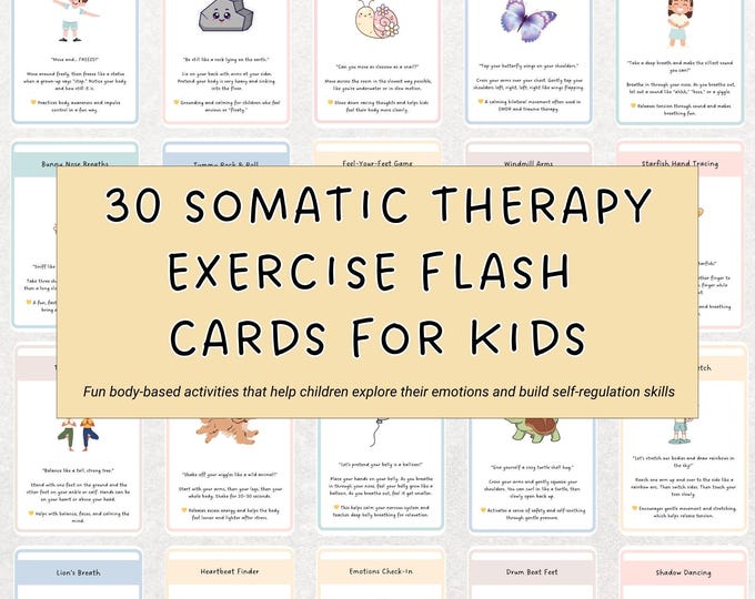 68 Somatic Therapy Coping Skill Cards for Kids, Nervous System ...