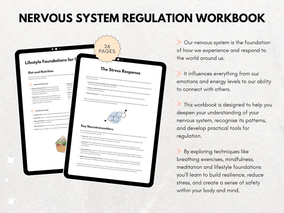 Nervous System Regulation Worksheets: Polyvagal Theory, Somatic Therapy ...