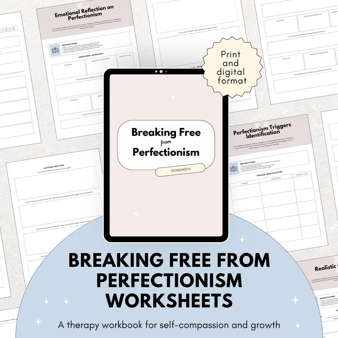 Breaking Free From Perfectionism Worksheets, Perfectionism Therapy ...