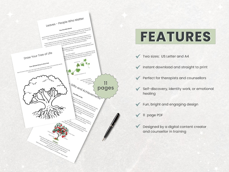 Tree of Life Narrative Therapy Workbook: Trauma & Anxiety Relief (PDF ...