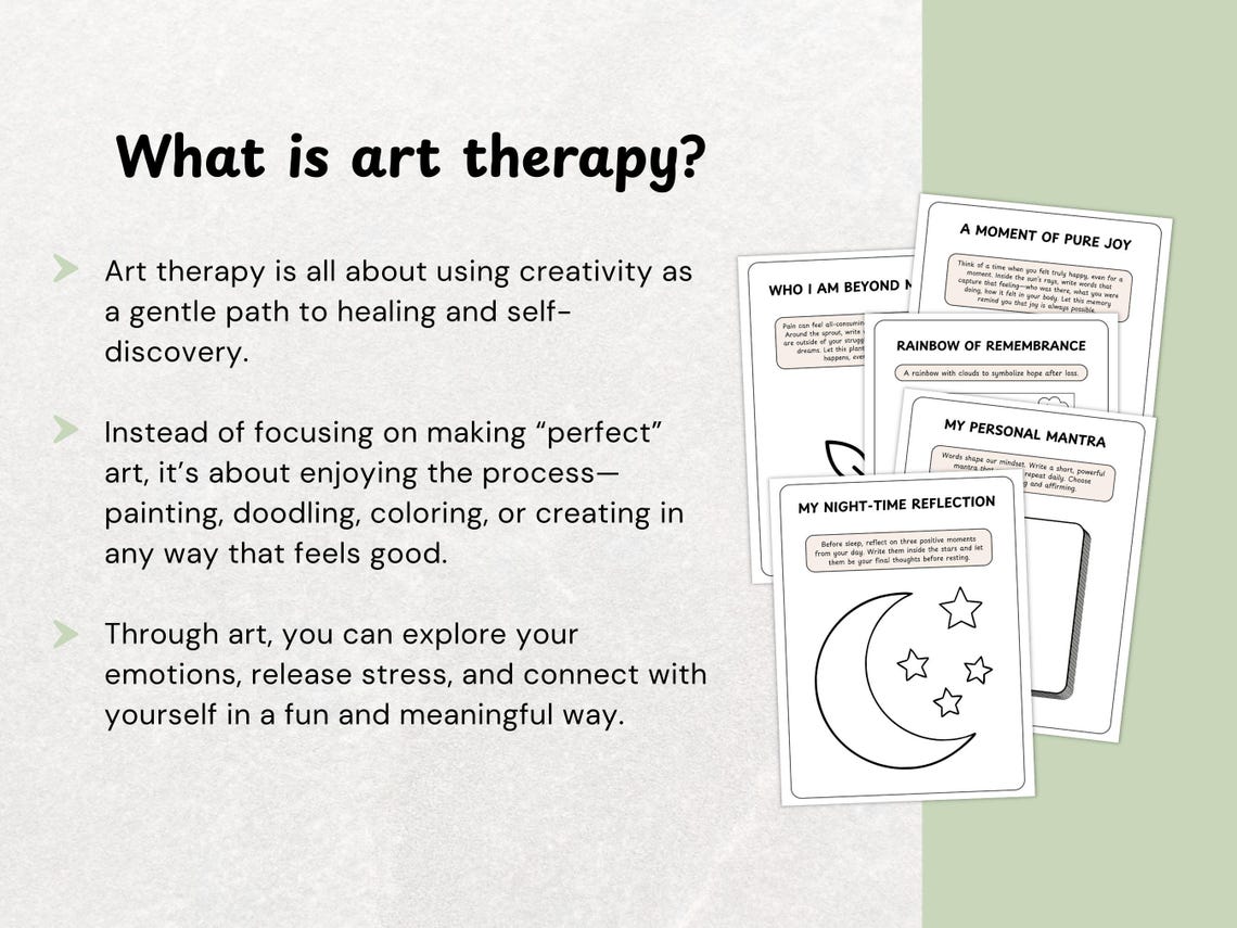 Art Therapy Activities Printable Workbook | 125 Therapeutic Coloring ...