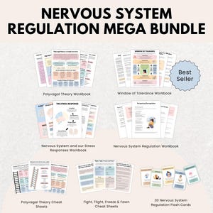 Nervous System Regulation Worksheets: Polyvagal Theory, Somatic Therapy ...