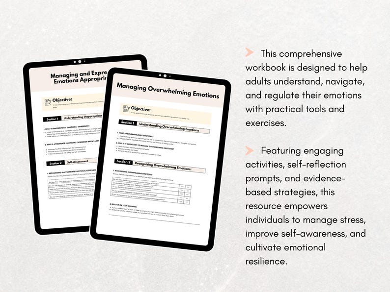 Emotional Regulation Workbook for Adults: Therapy Worksheets (PDF) - Etsy