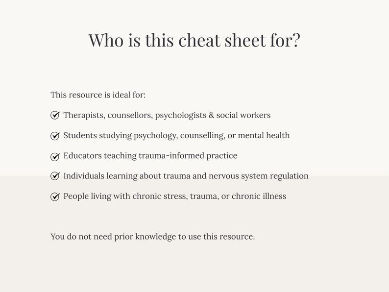 The Body Keeps the Score Cheat Sheet | Trauma-informed Nervous System ...