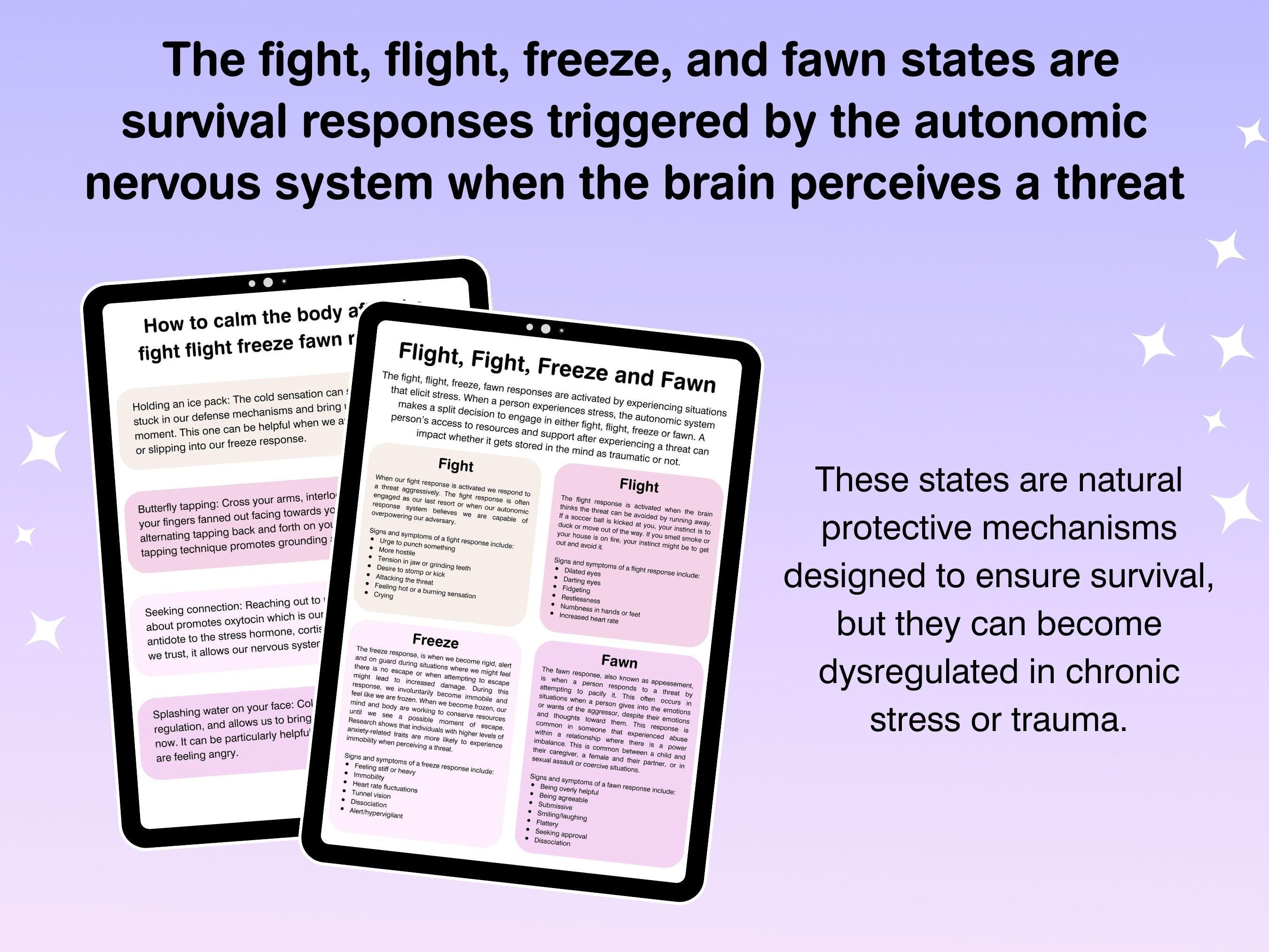 Nervous System States | Fight Flight Freeze and Fawn | Stress Responses ...