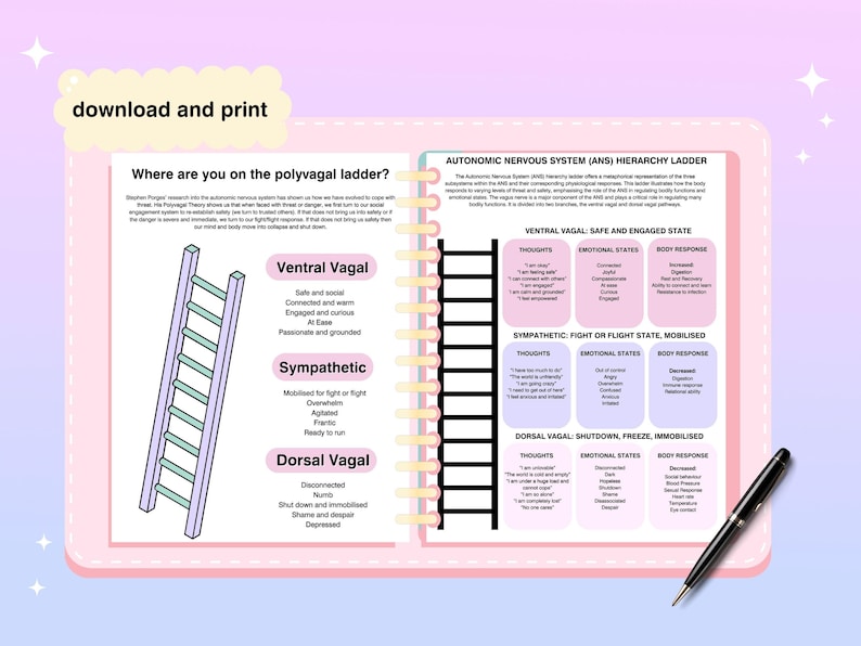 Polyvagal Theory Nervous System Regulation Polyvagal Ladder Cheat ...