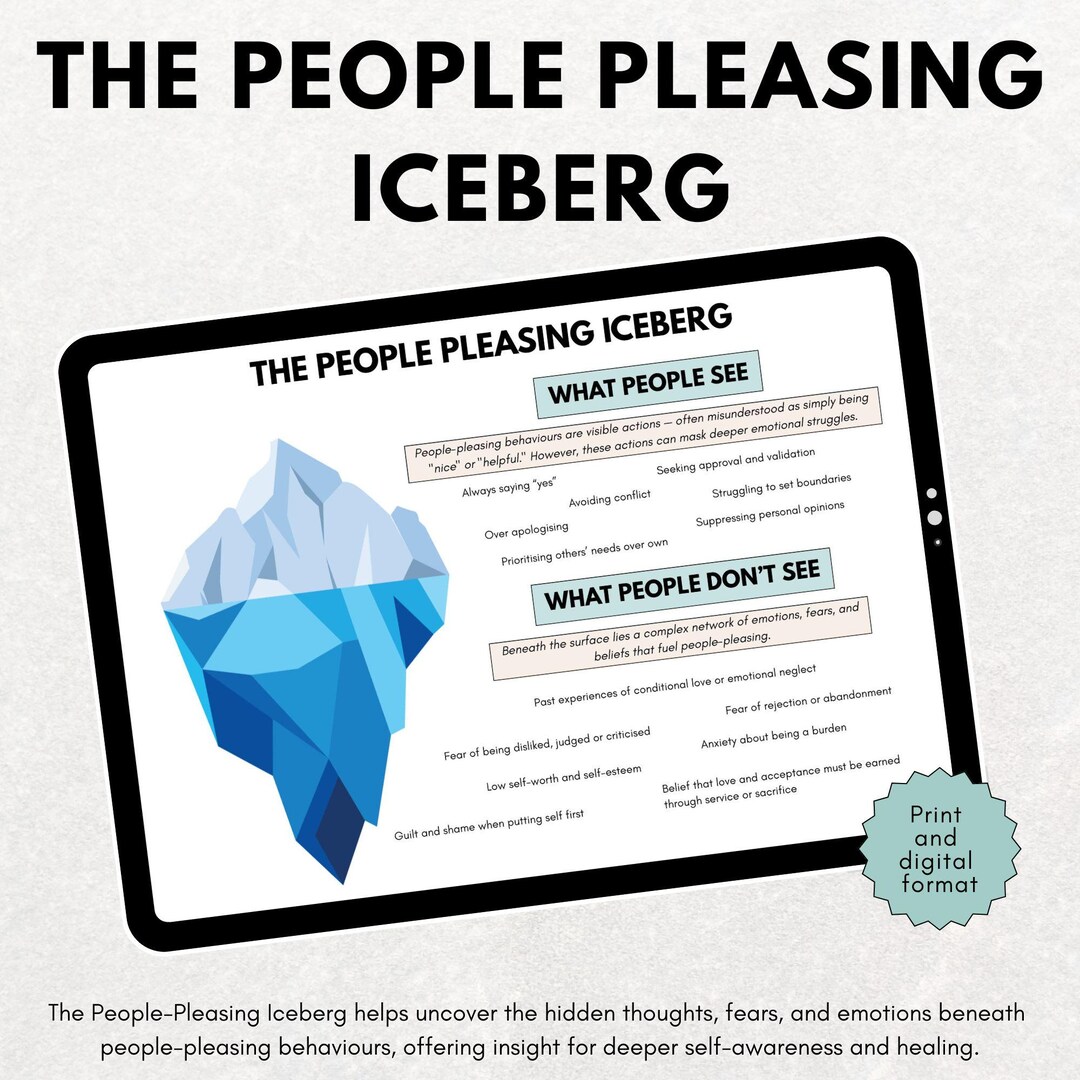 People-pleasing Iceberg Worksheet: Self-reflection (PDF) - Etsy