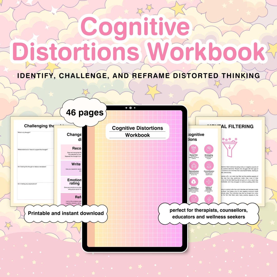Cognitive Distortion Worksheets , Thinking Errors, Unhelpful Thinking ...