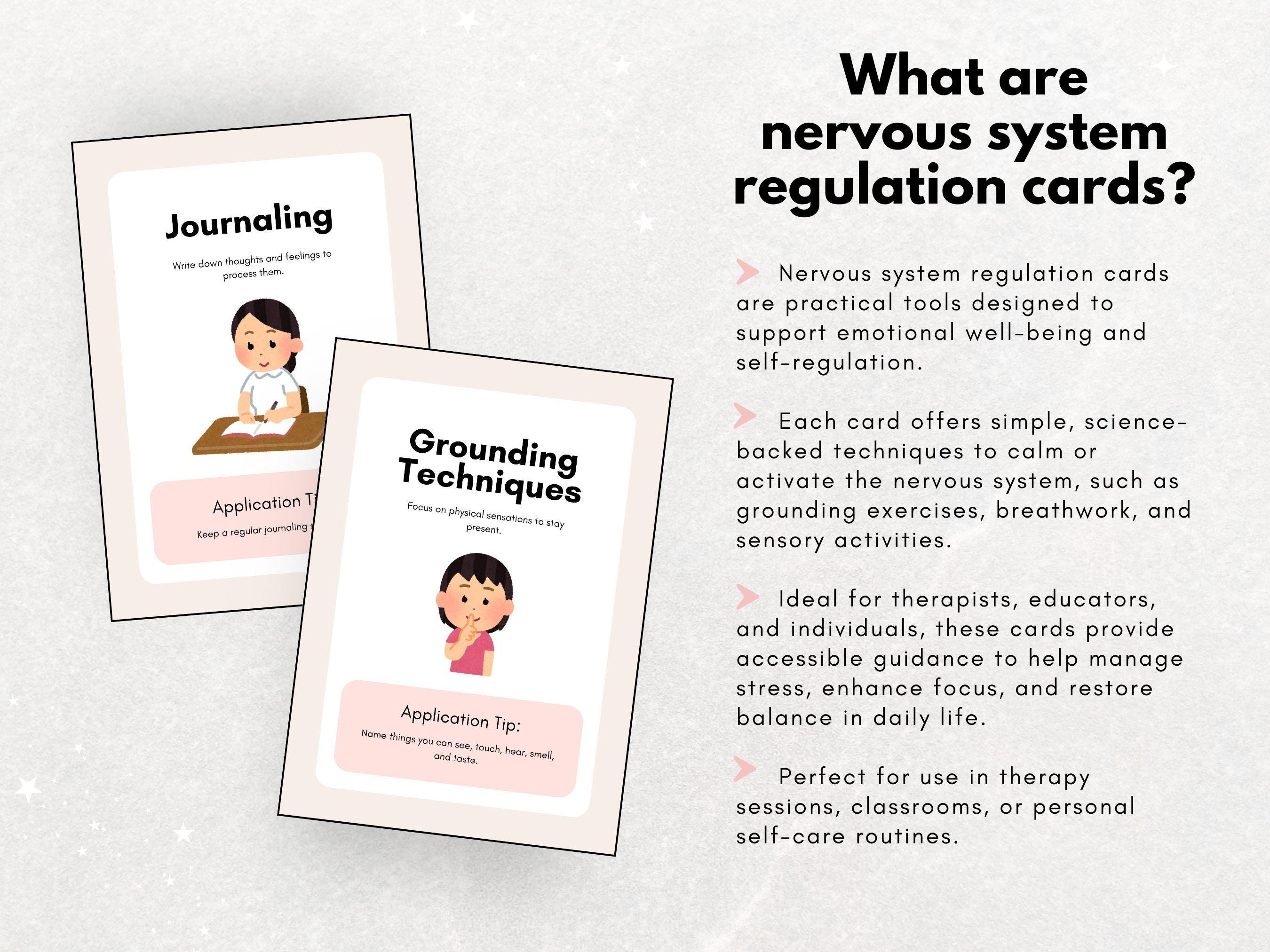 Nervous System Regulation Cards, Coping Skills Cards, Autonomic Nervous ...