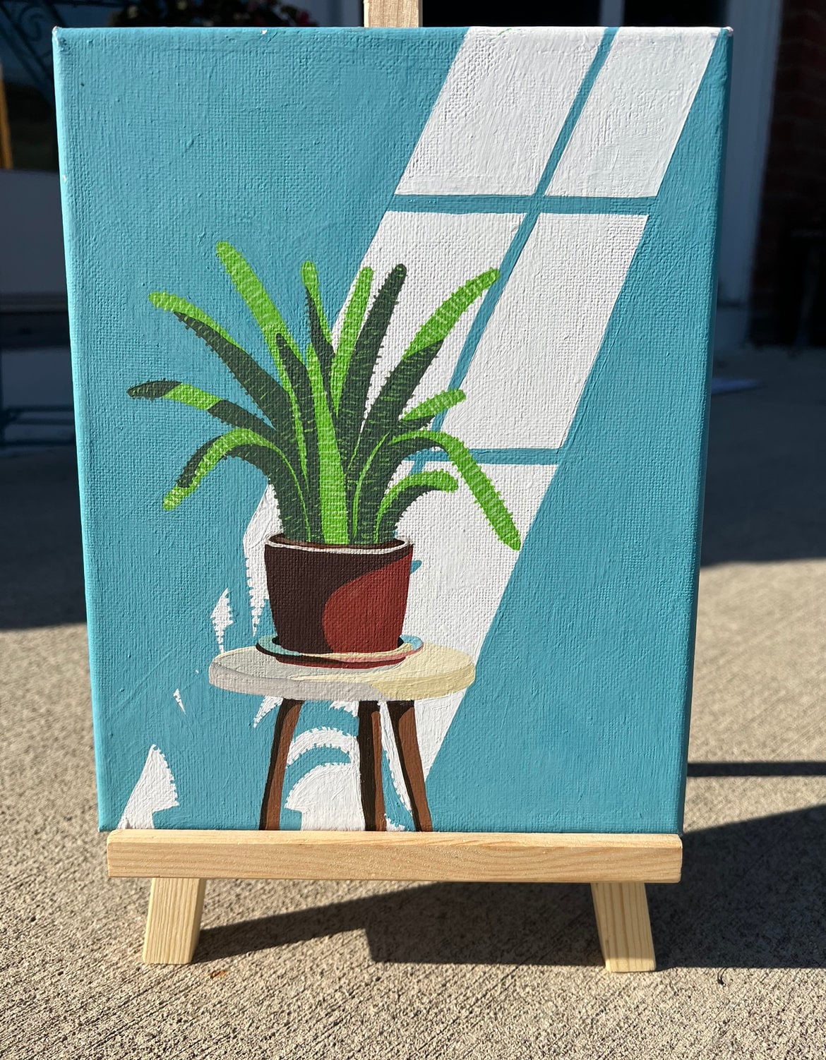 Small Canvas With Plant in Sun Painting (8x10) - Etsy