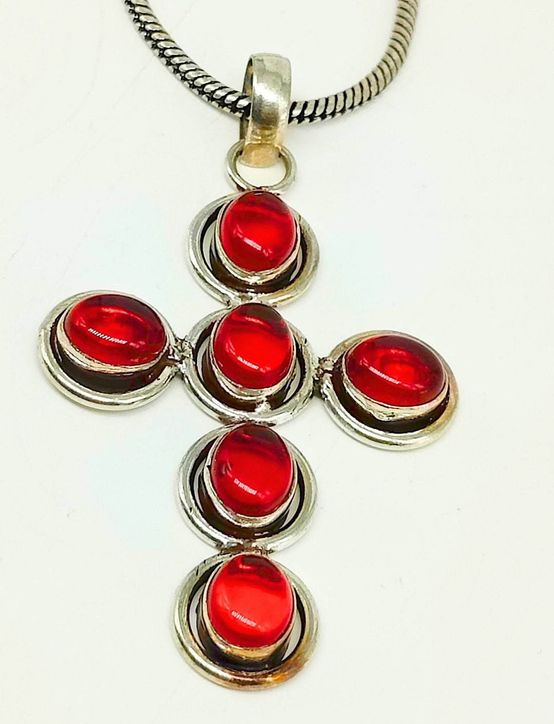 Ruby Cross Pendant/ Pendant for Women/men 0.4 Mm Ruby Pendant 0.6 Mm ...