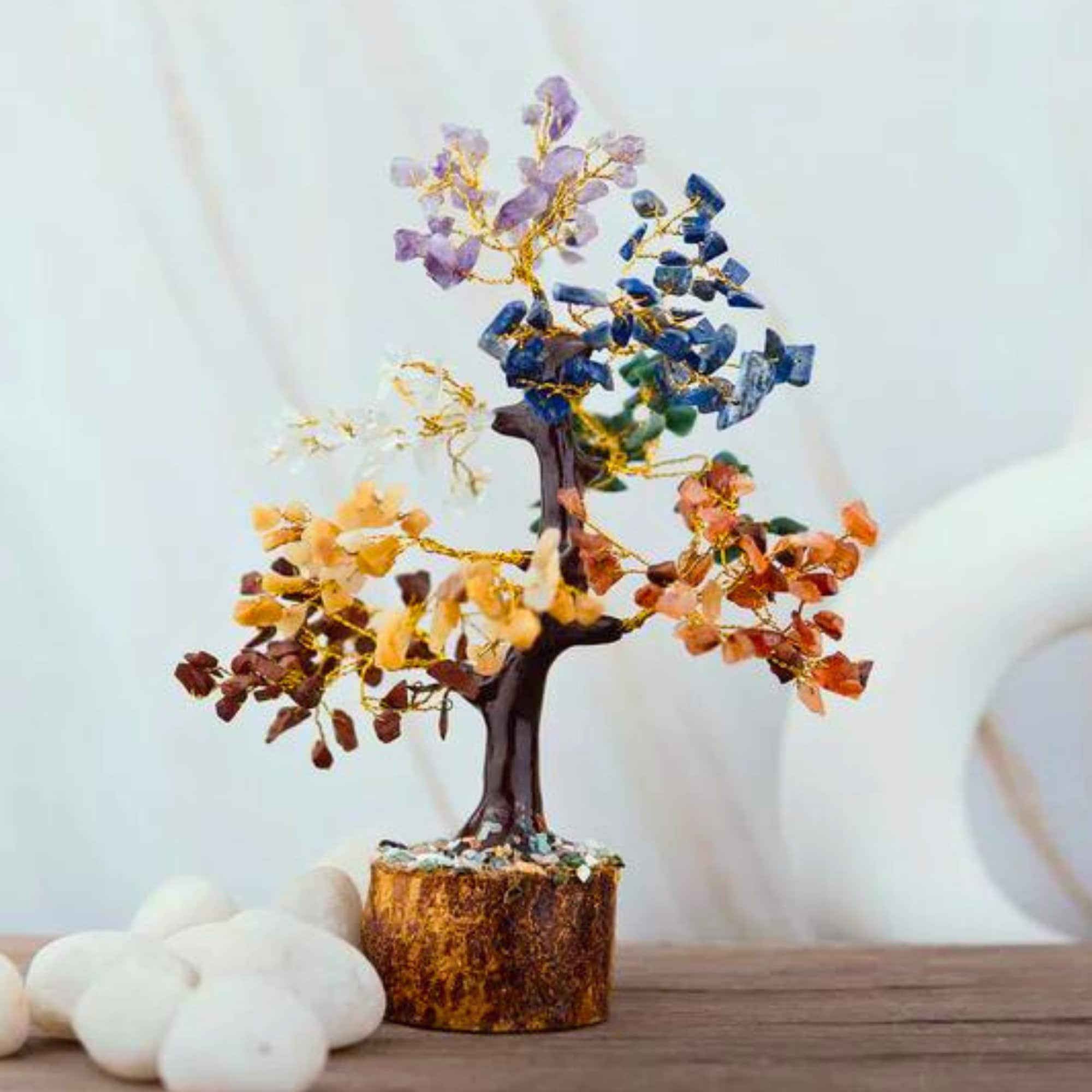 7 Chakra Natural Stone Tree With Healing Properties 9 Inches Tall for ...