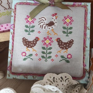 Farmhouse Spring Chicken Farm, Digital Cross Stitch Pattern, Pdf Pattern, E-pattern, Primitive ...