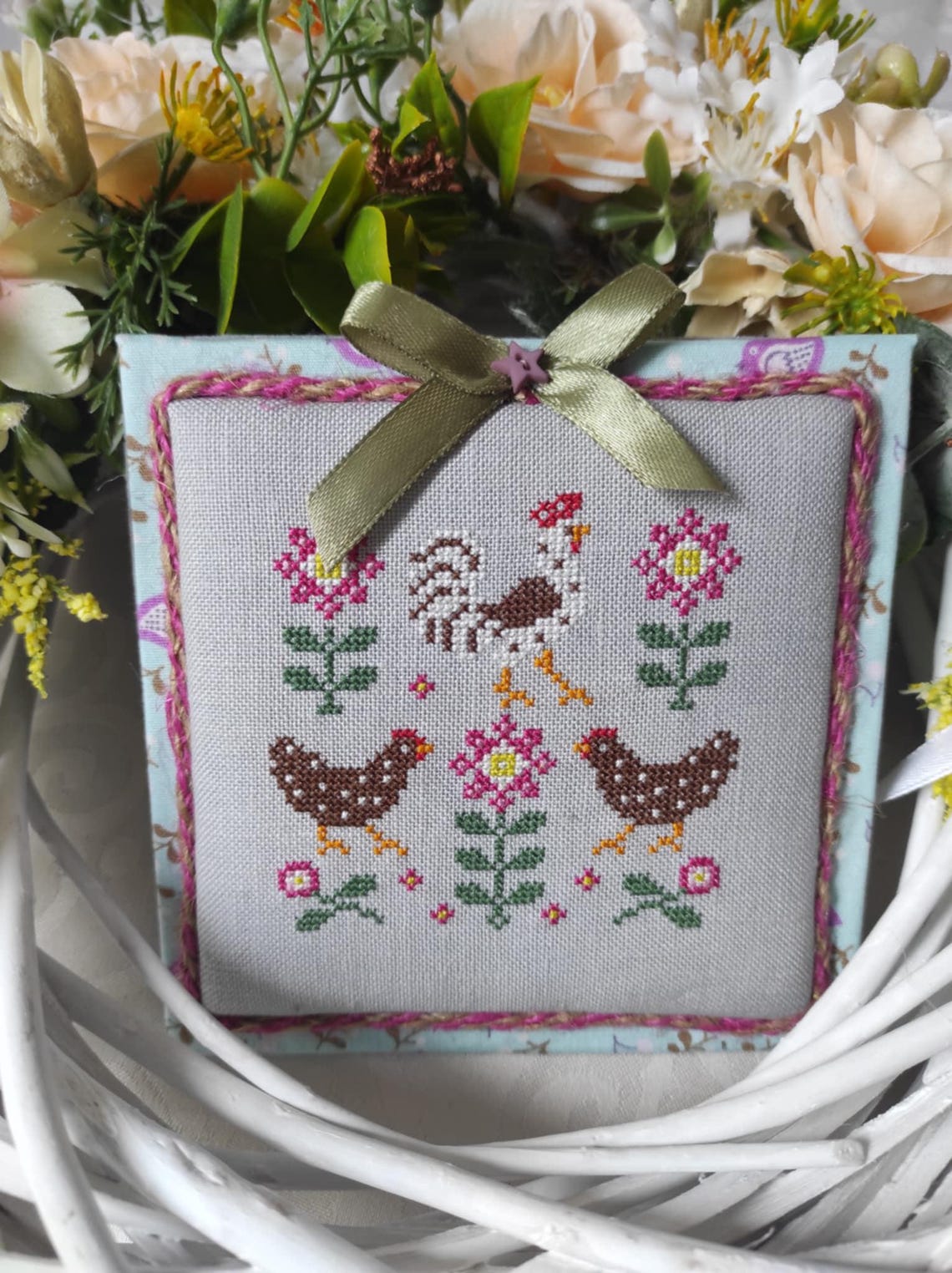 Farmhouse Spring Chicken Farm, Digital Cross Stitch Pattern, Pdf ...