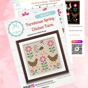 Farmhouse Spring Chicken Farm, Digital Cross Stitch Pattern, Pdf ...
