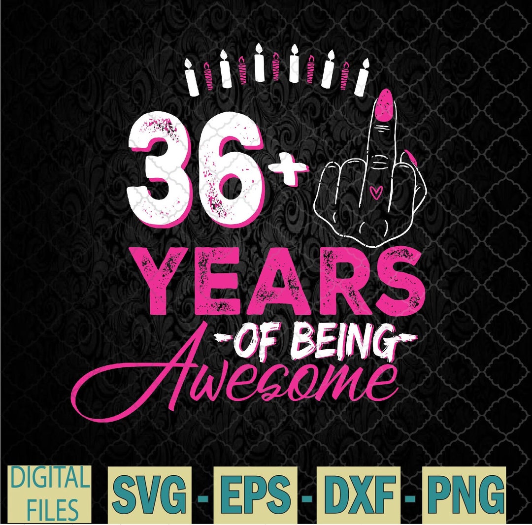 I Am 36 Plus 1 Middle Finger 37th Candle Birthday Party Svg, Png ...