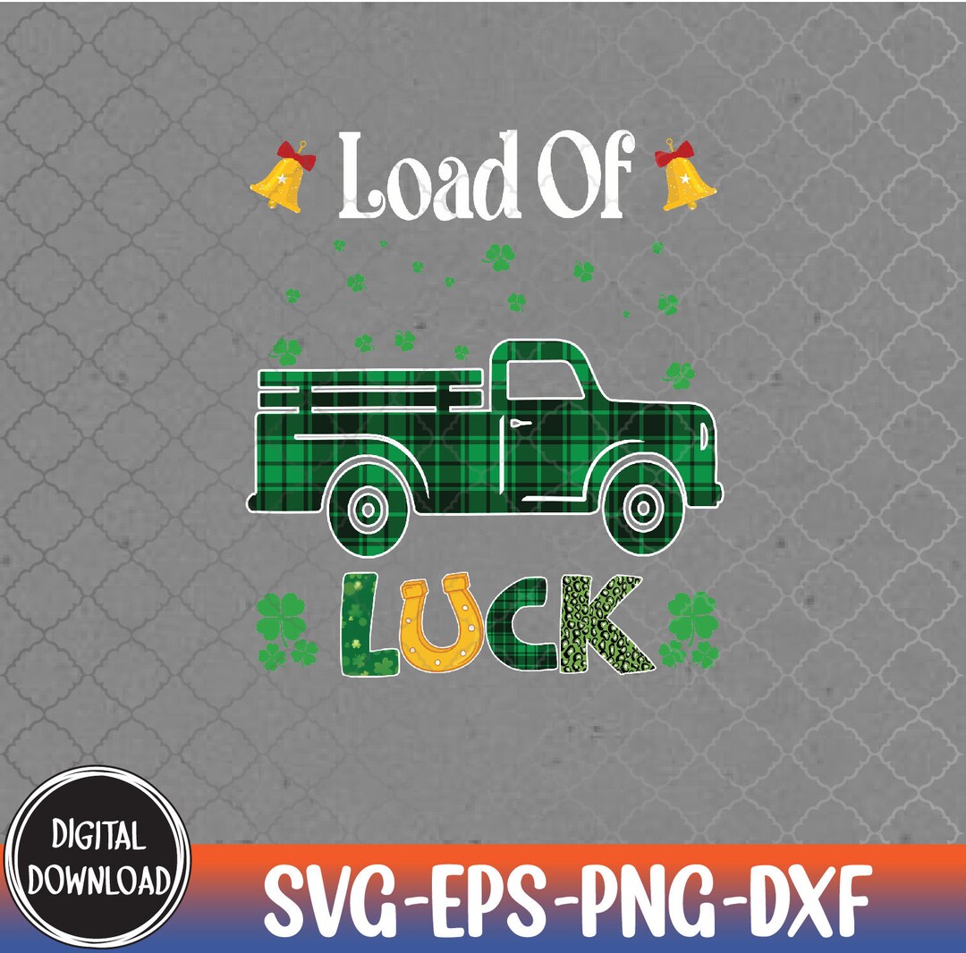 Loads of Luck Truck Buffalo Plaid Shamrock St Patricks Day, St Patricks ...