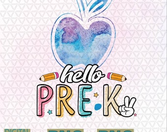 Groovy Hello Pre-k Retro Team Preschool Back to School Boys Png, First ...