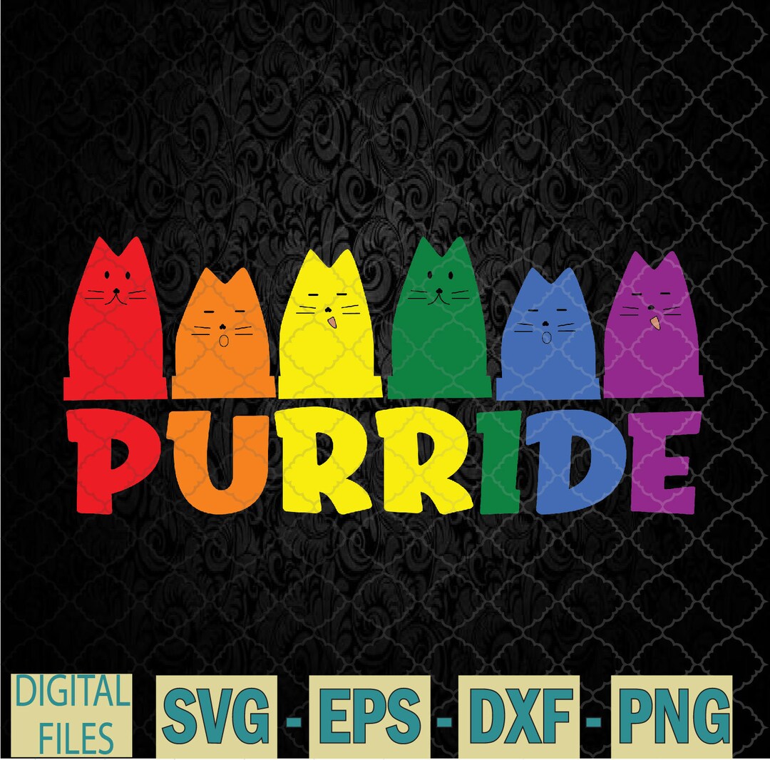 Lgbtq Cat Svg, Rainbow Purride Svg, Pride Cat Svg, Lgbt Animal Svg, Png ...